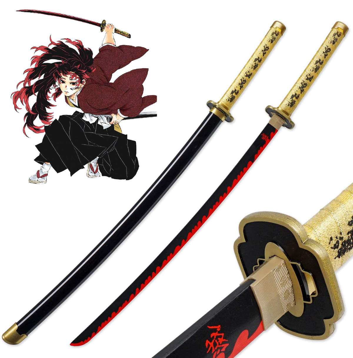 Wooden Katana / Sword Tsugikuni Yoriichi Demon Slayer: Kimetsu No Yaib ...