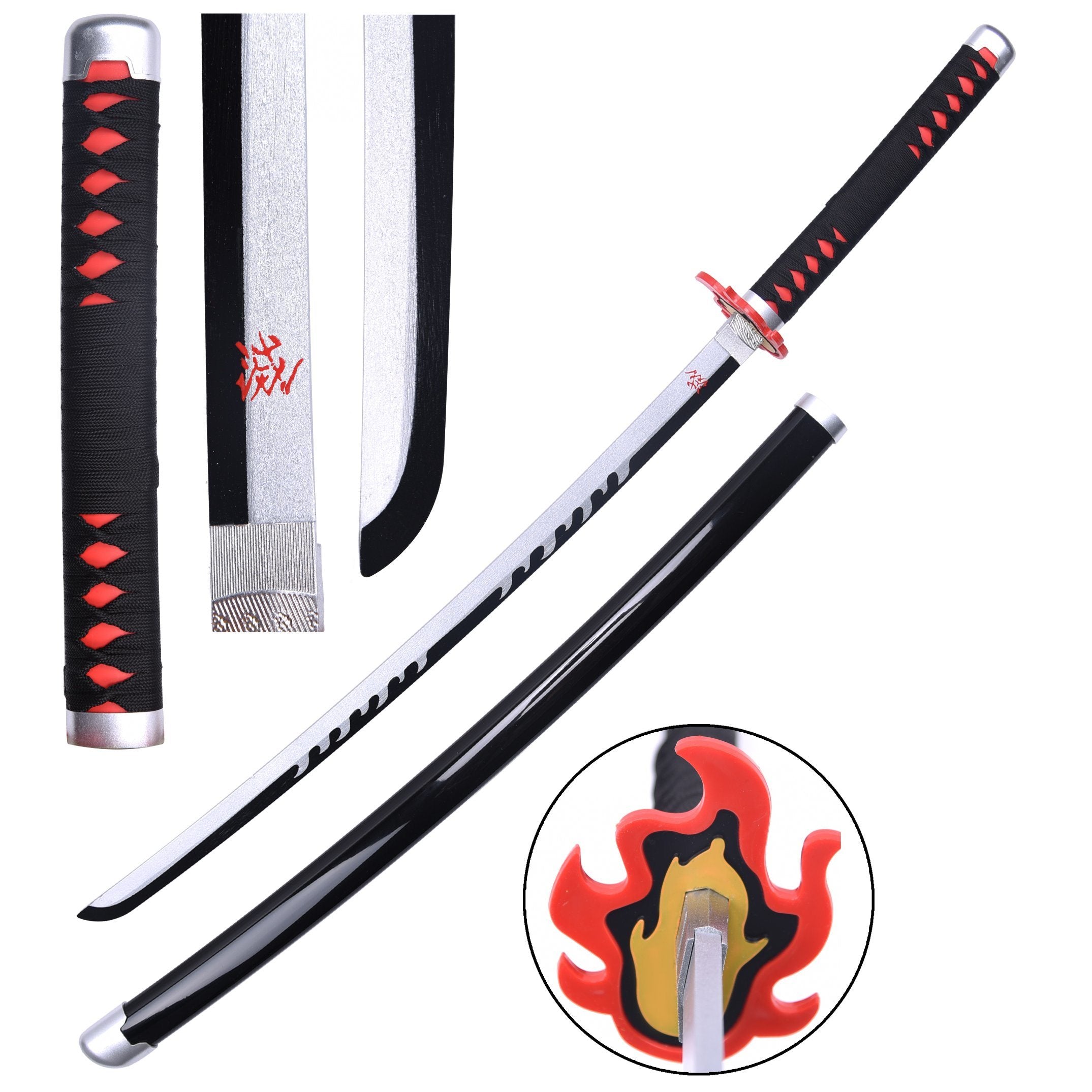 Wooden Sword with Scabbard - Demon Slayer Tanjiro Kamado Cosplay ...