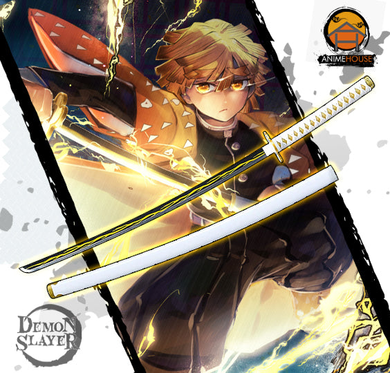 Metal Katana / Sword Zenitsu Agatsuma Demon Slayer: Kimetsu No Yaiba ...