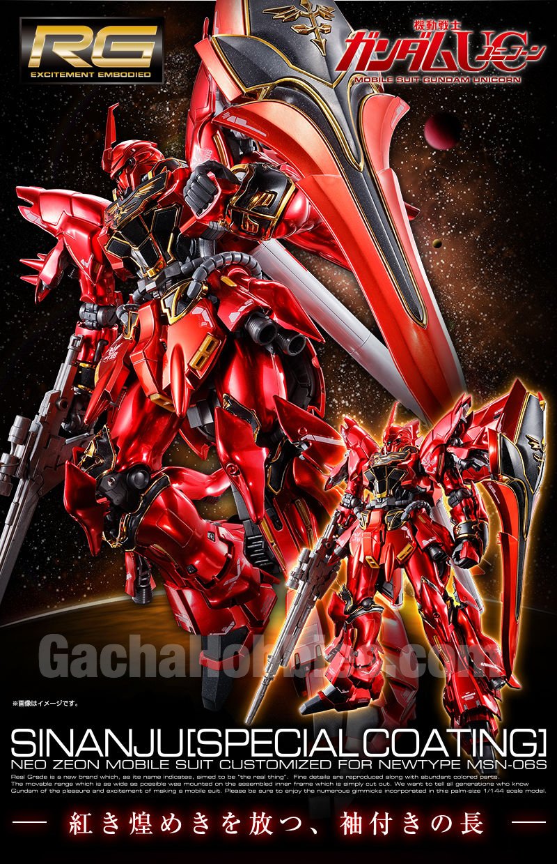 RG Mobile Suit Gundam Unicorn Sinanju Special Coating Limited MSN-06S ...
