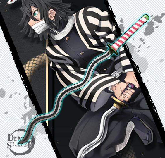 Metal Katana / Sword Obanai Iguro Demon Slayer: Kimetsu No Yaiba (6320 ...