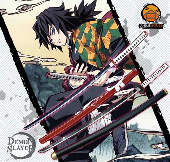 Metal Katana / Sword Giyu Tomioka Demon Slayer: Kimetsu No Yaiba Blue ...