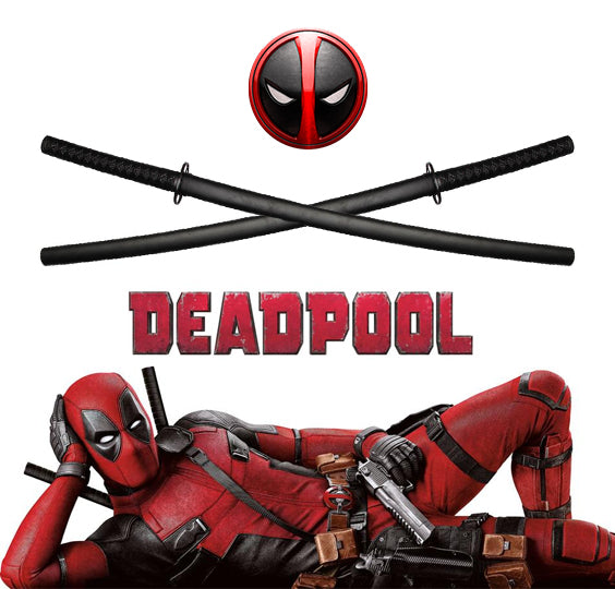 Metal Sword - Marvel Deadpool Double Twin Katana Sword Set 317A — Anime ...