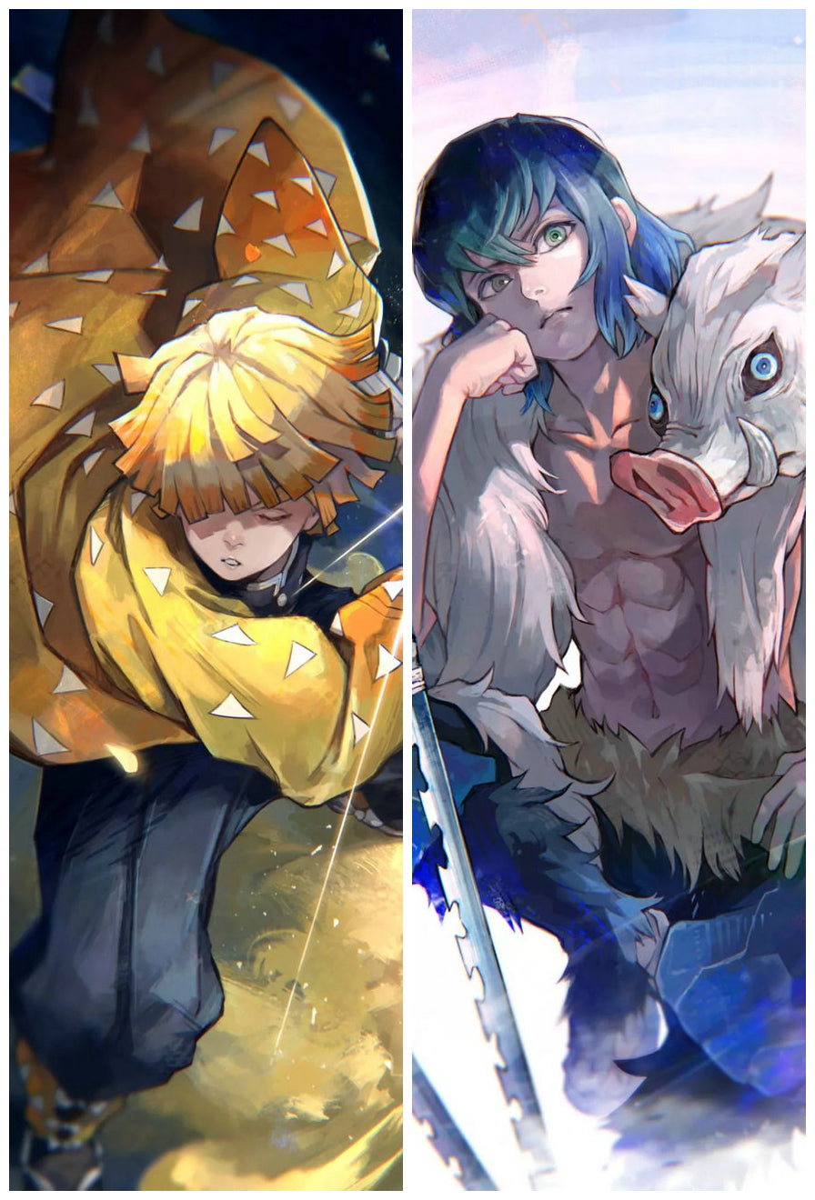 Demon Slayer Zenitsu & Inosuke Dakimakura Hugging Peach Skin Body Pill ...